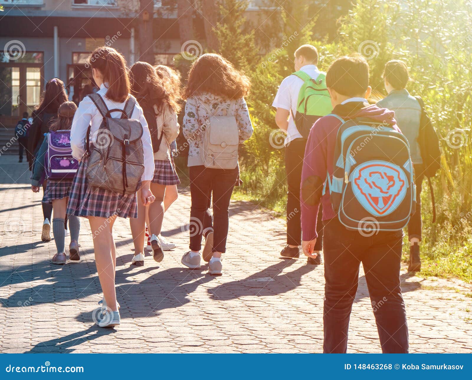 Group of Kids Going To School Together, Back To School Editorial Stock ...