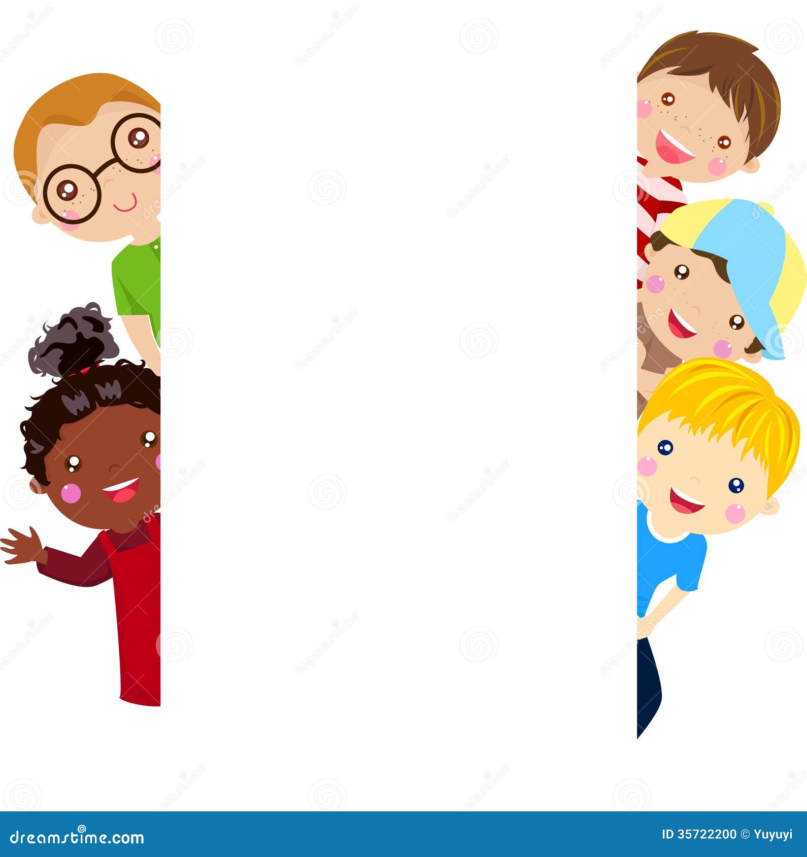 Group of Kids Having Fun and Banner Stock Vector - Illustration of eyes ...