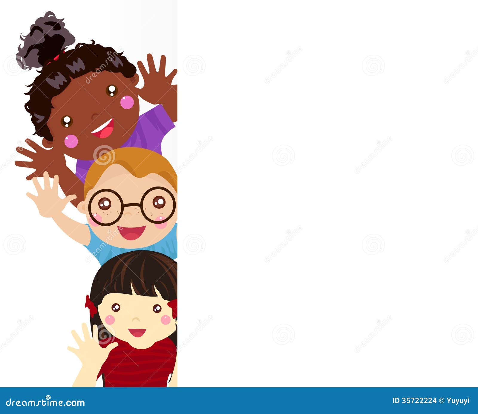 Group of Kids Having Fun and Banner Stock Vector - Illustration of ...