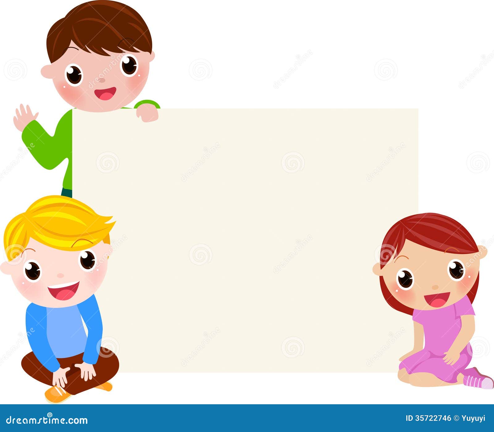 Group of Kids Having Fun and Banner Stock Vector - Illustration of eyes ...