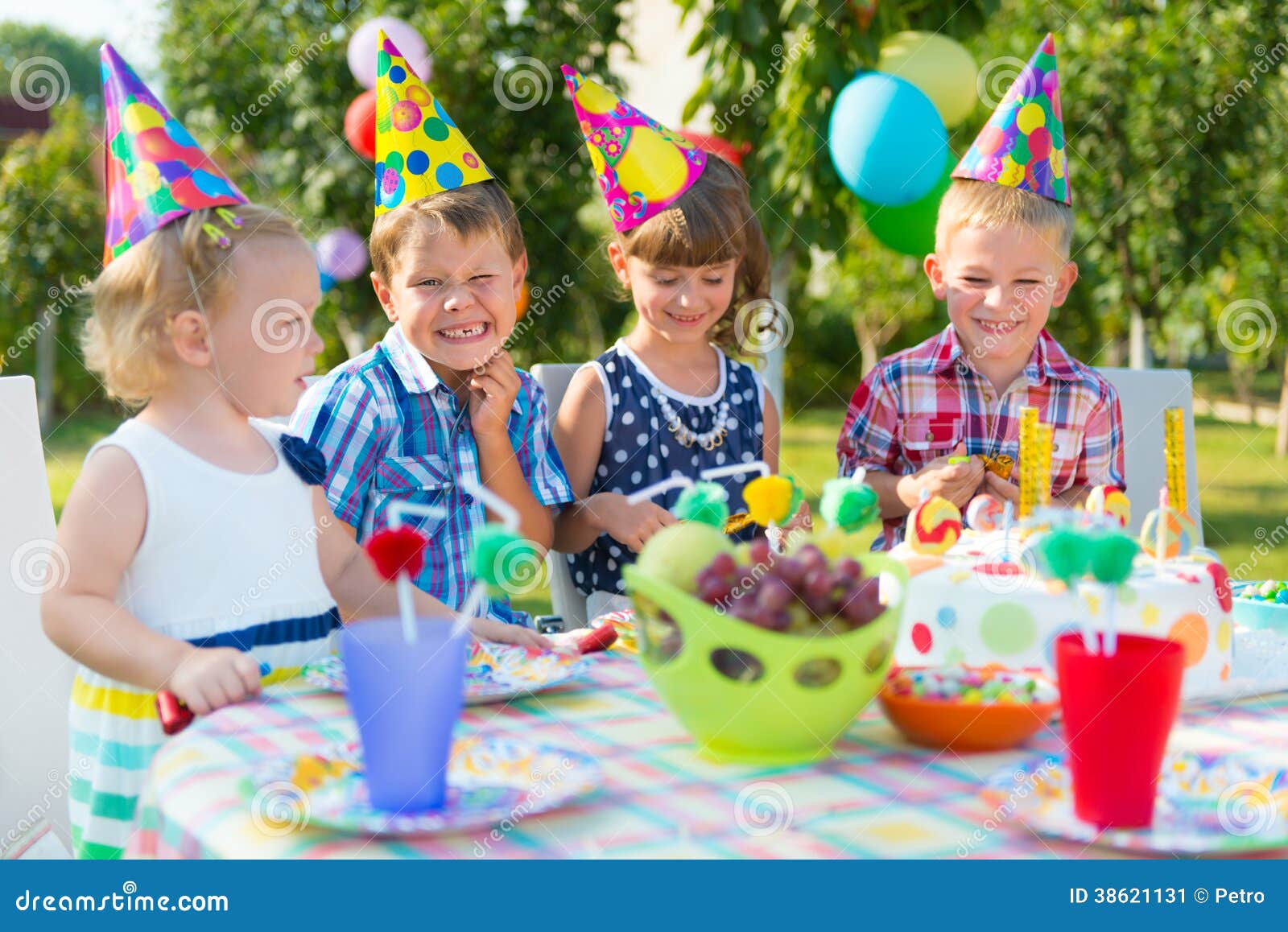 Group of Kids Having Fun at Birthday Party Stock Image - Image of ...