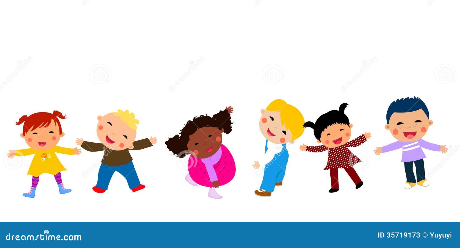 Group of kids having fun stock vector. Illustration of smile - 35719173