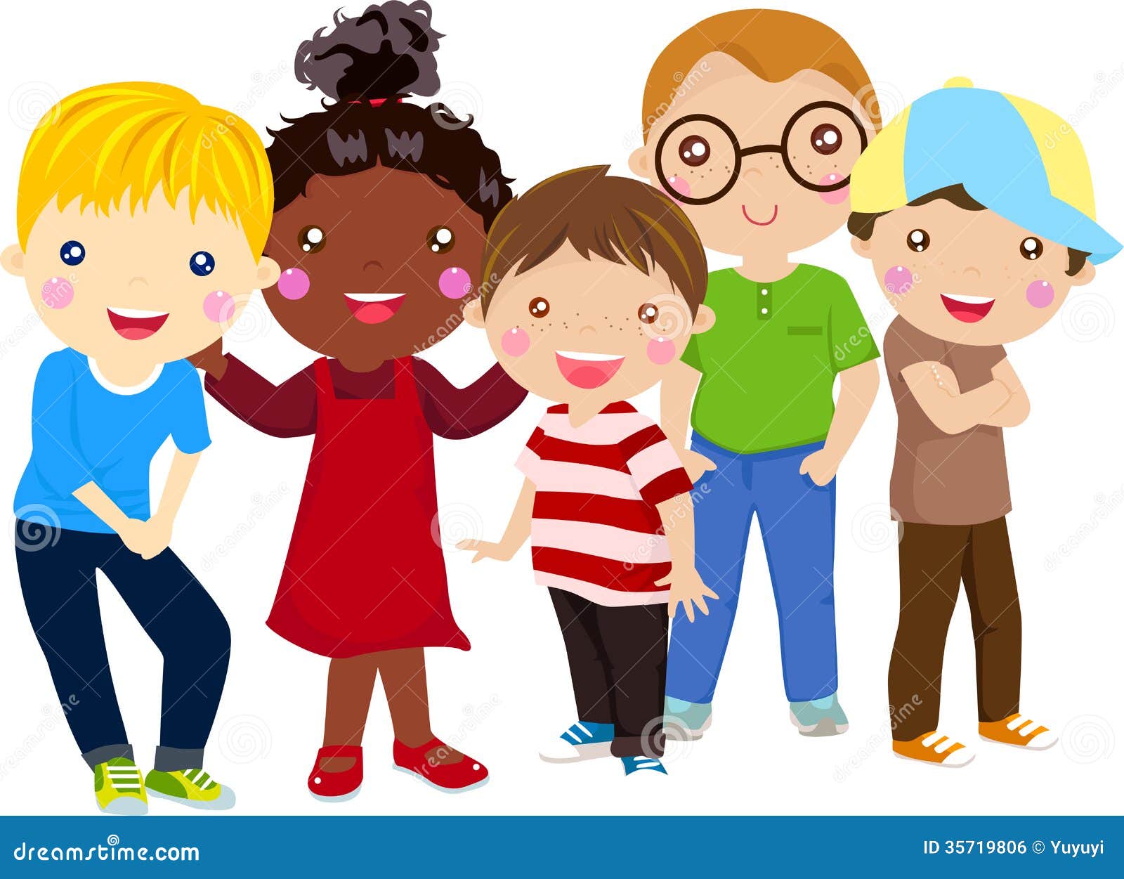 Group of kids having fun stock vector. Illustration of boys - 35719806