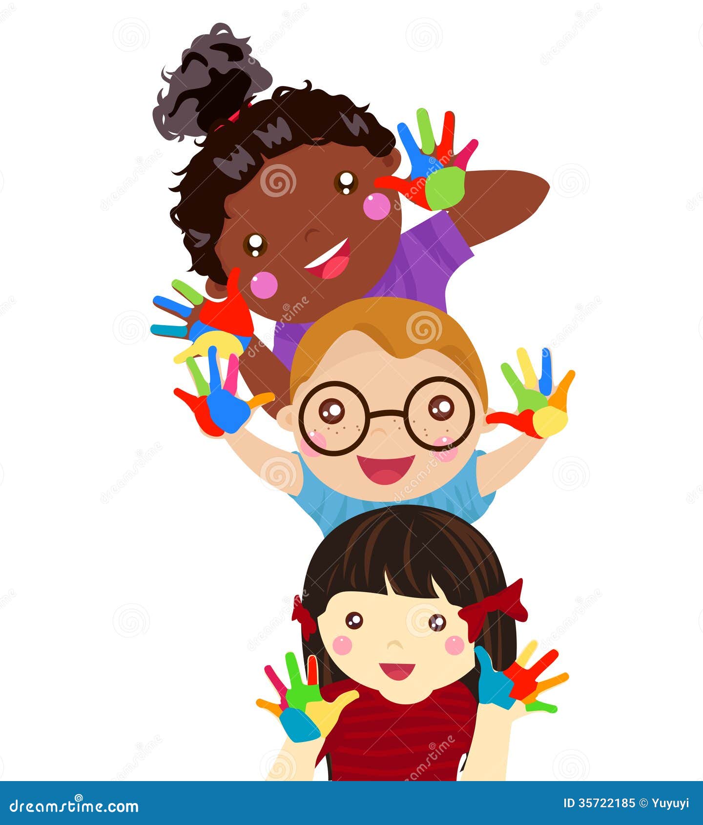 Group of kids having fun stock vector. Illustration of beautiful - 35722185