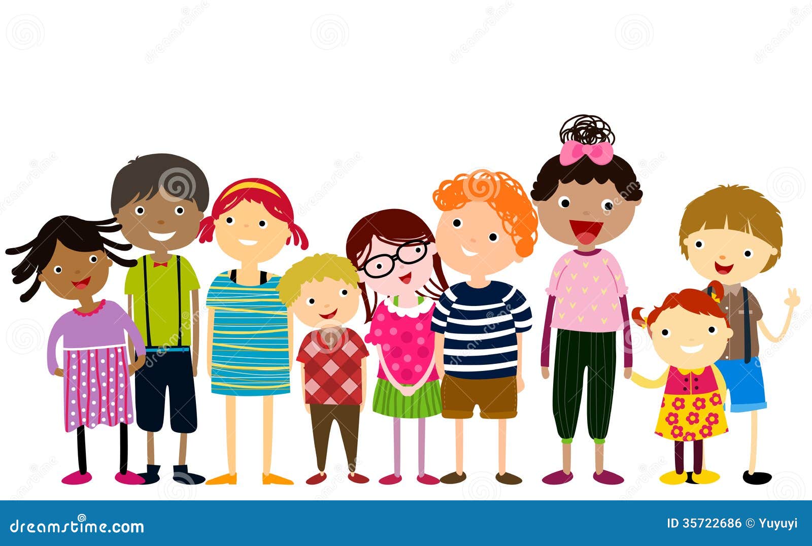 Group of kids having fun stock vector. Illustration of chain - 35722686