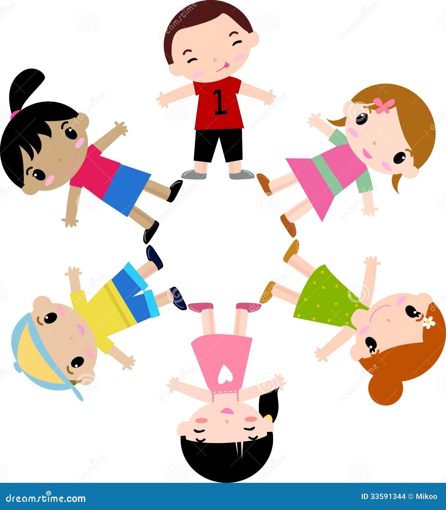 Group of kids having fun stock vector. Illustration of planet - 33591344