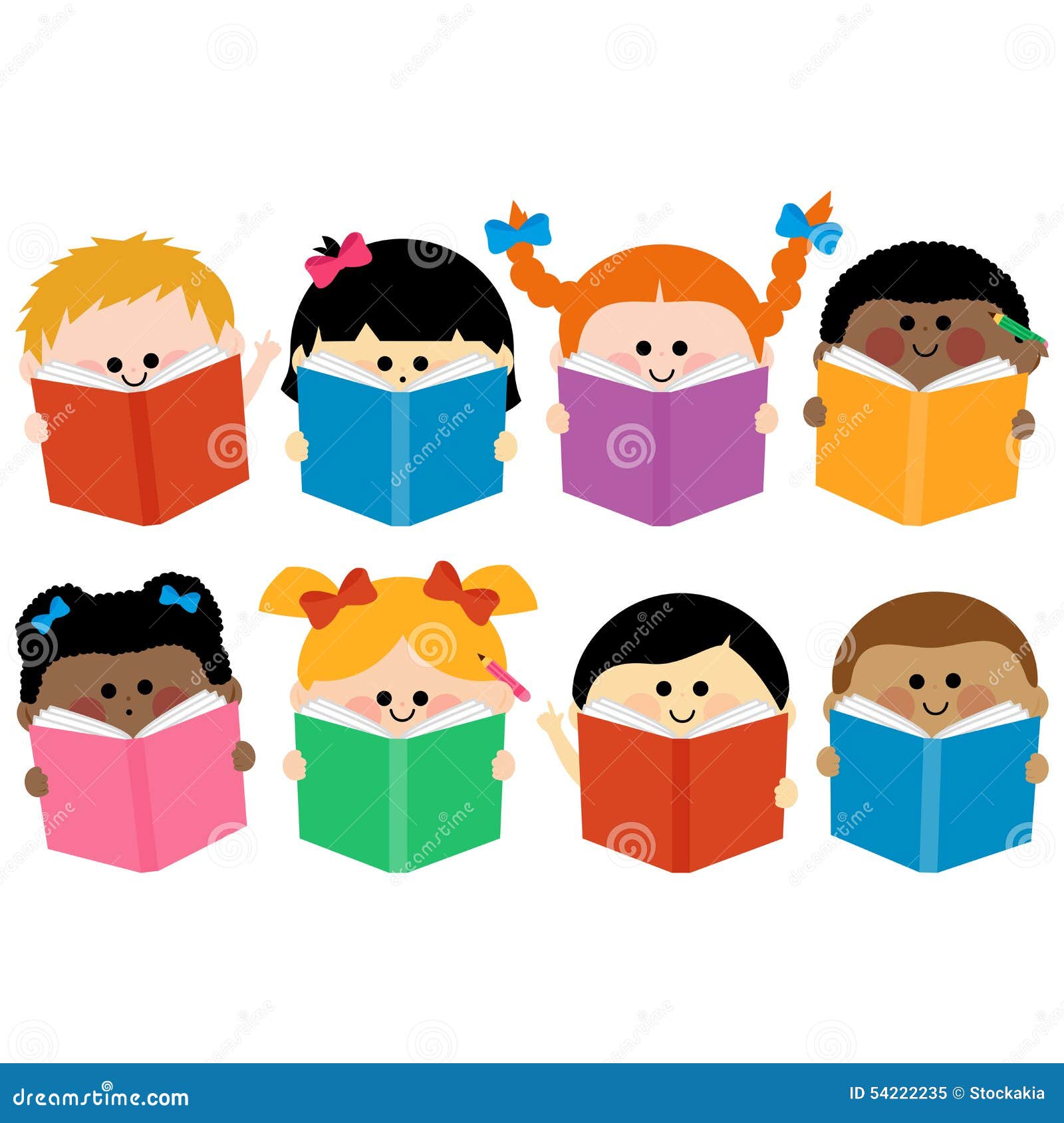 Group of Children Reading Books. Student Preschooler Kids Study Books ... Group of Children Reading Books. Student Preschooler Kids Study Books ...