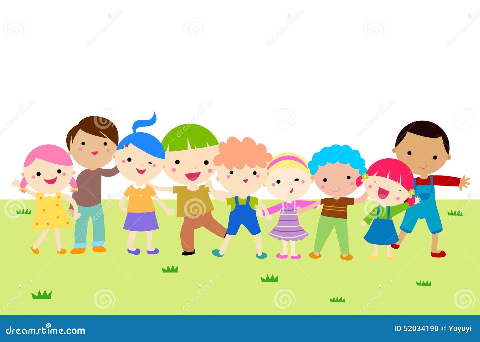 Group of kids stock vector. Illustration of ethnic, design - 52034190