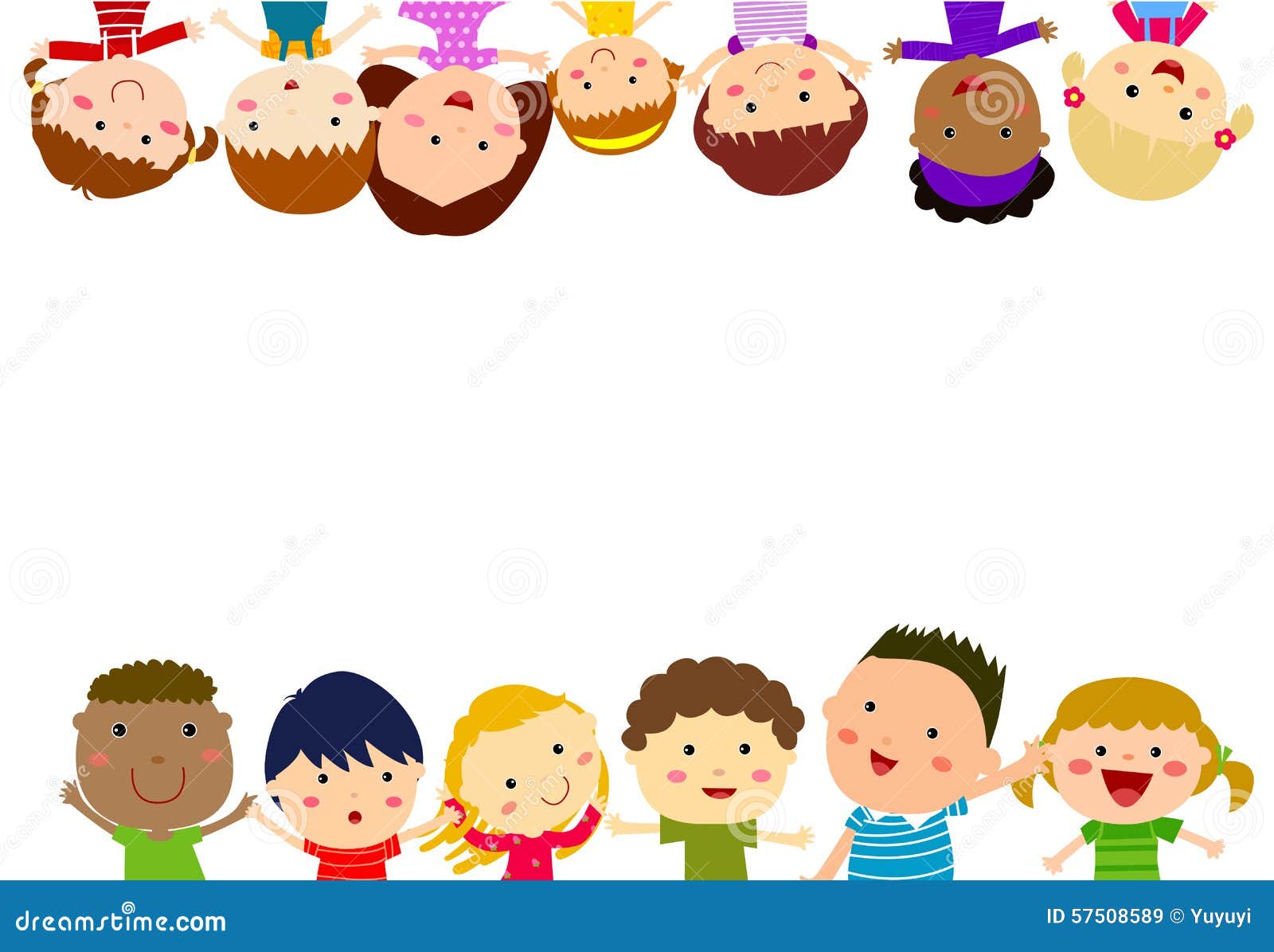 Group of kids stock vector. Illustration of clipart, frame - 57508589