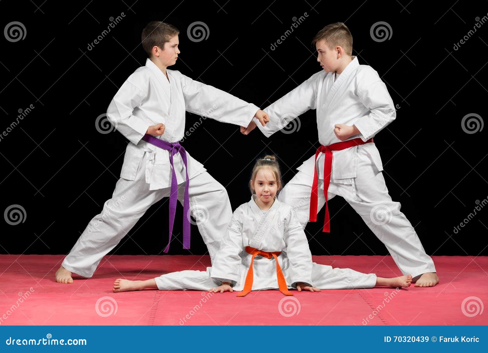 Group Kids Karate Martial Arts Stock Image - Image of female, fighter ...