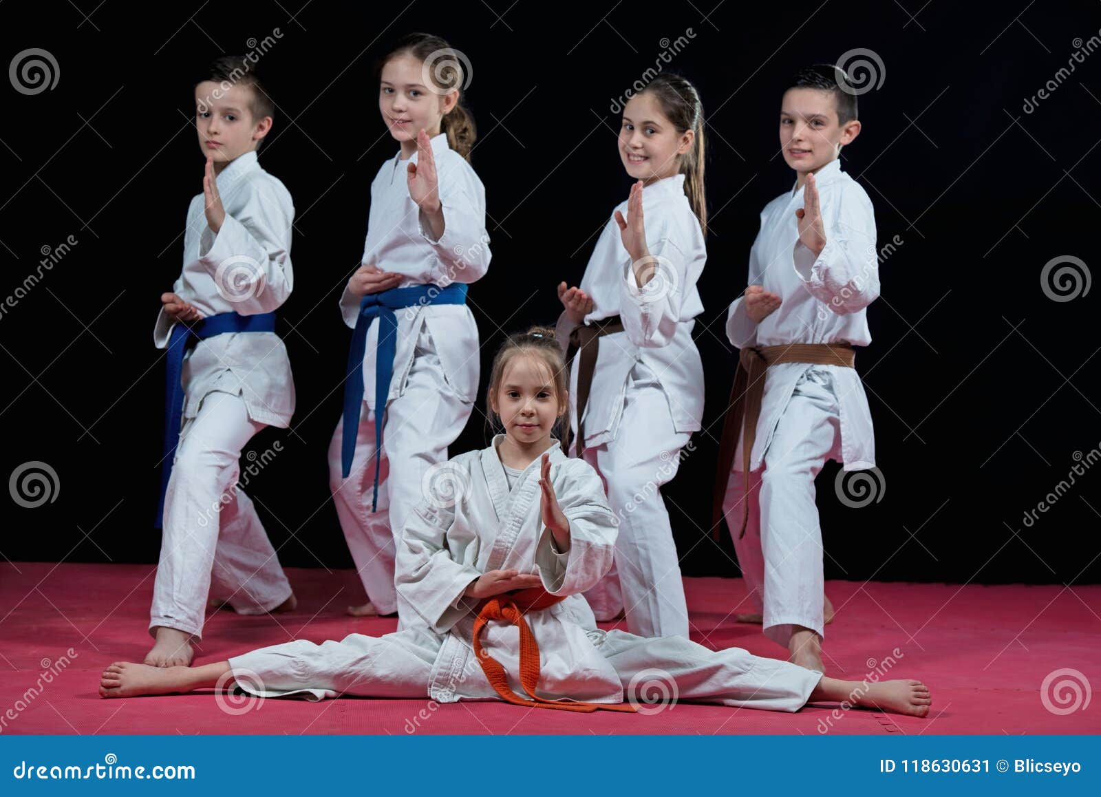 Group Kids Karate Martial Arts Stock Image - Image of protection, arts ...