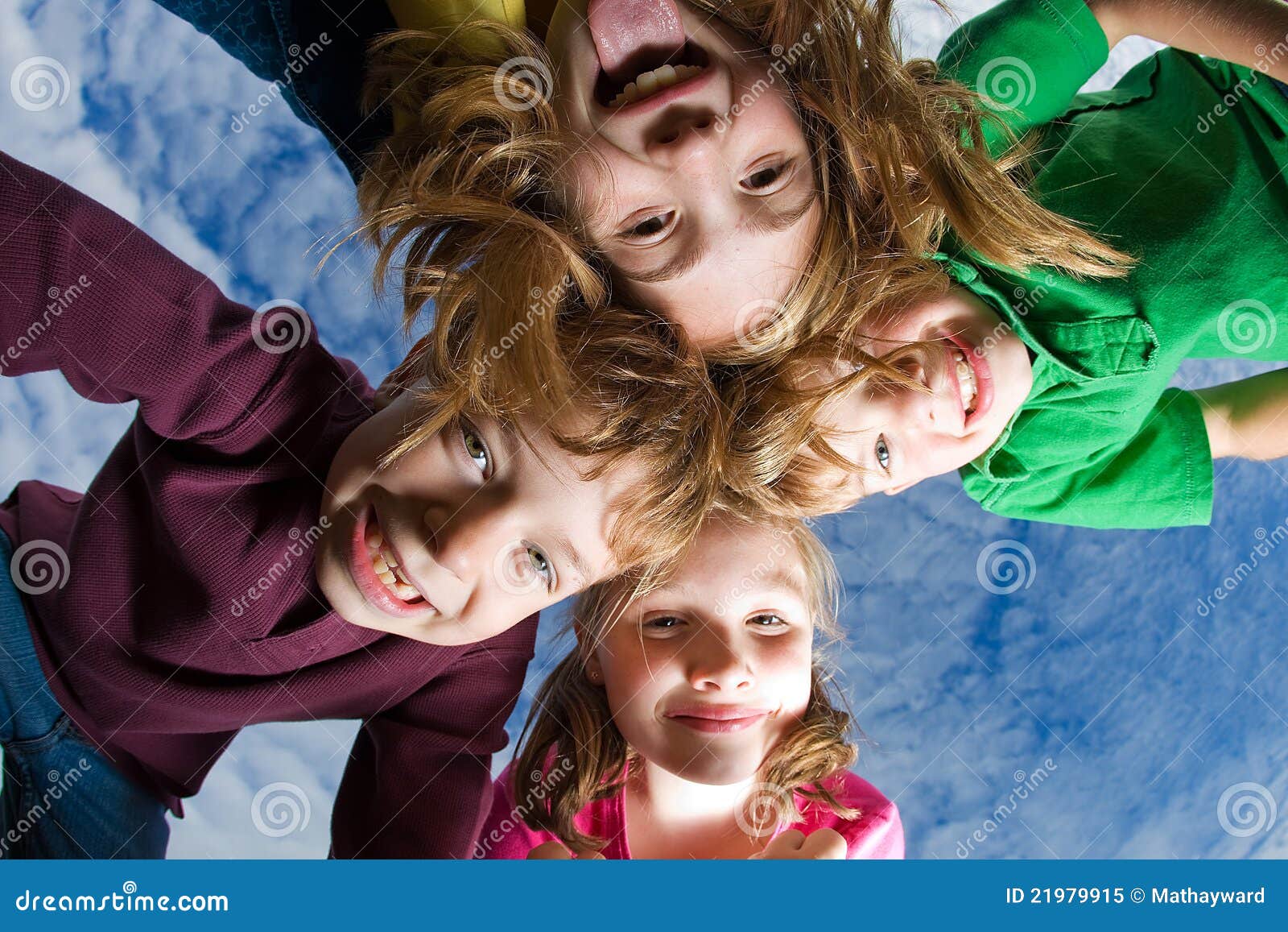 Group of kids looking down stock image. Image of happy - 21979915