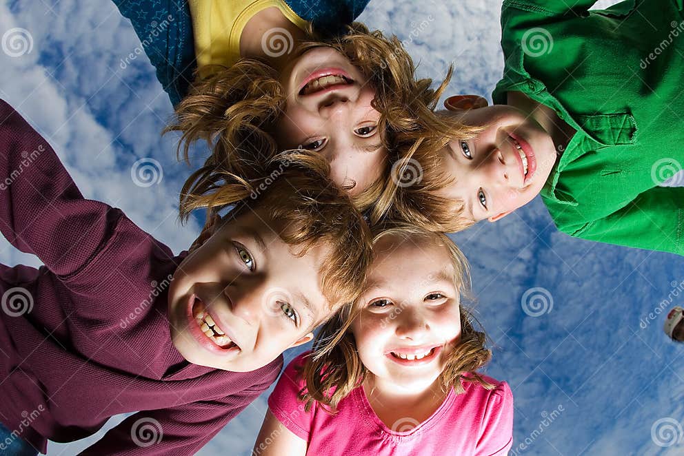 Group of Kids looking down stock image. Image of group - 22095643