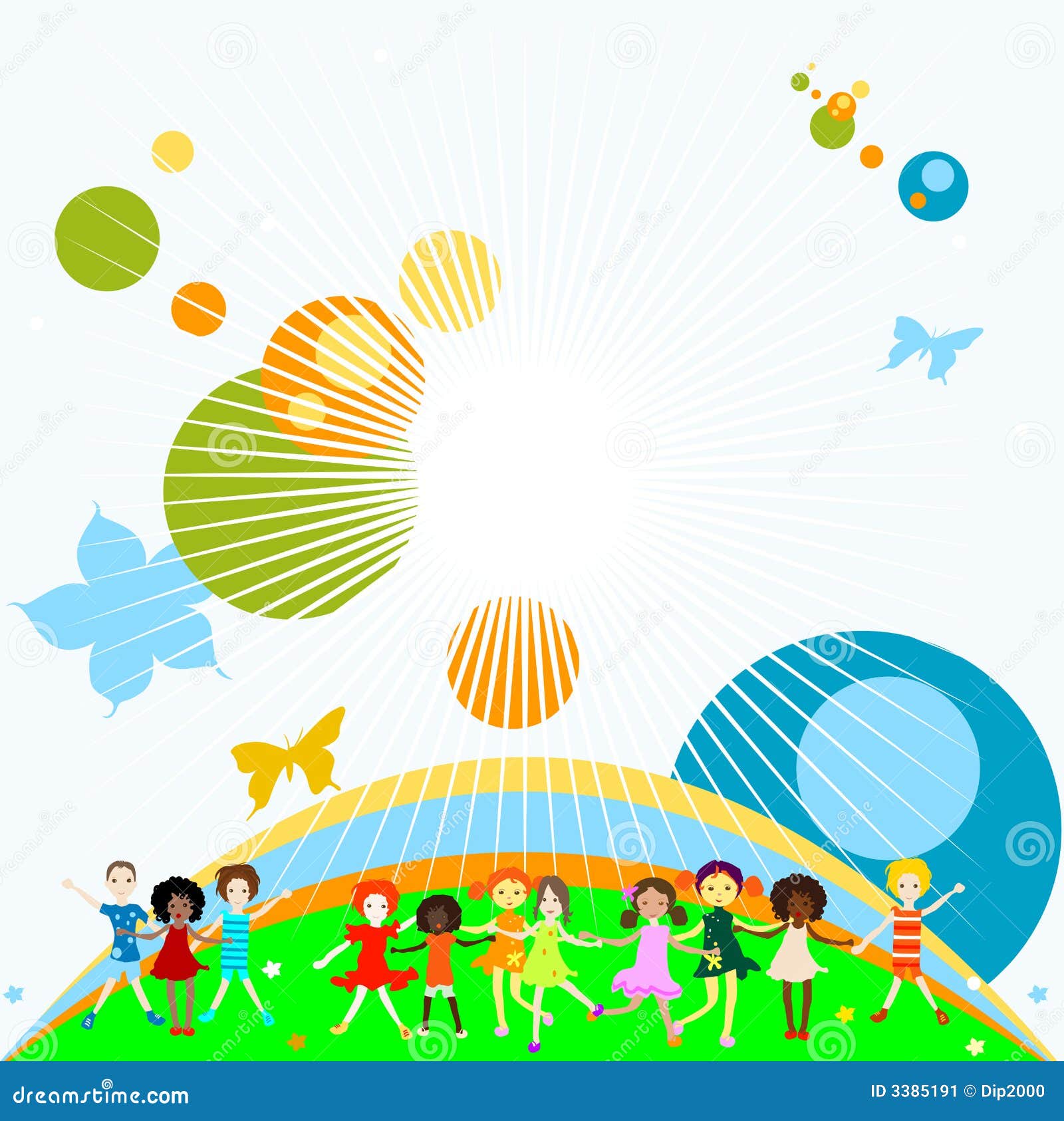 Group of kids playing stock vector. Illustration of children - 3385191