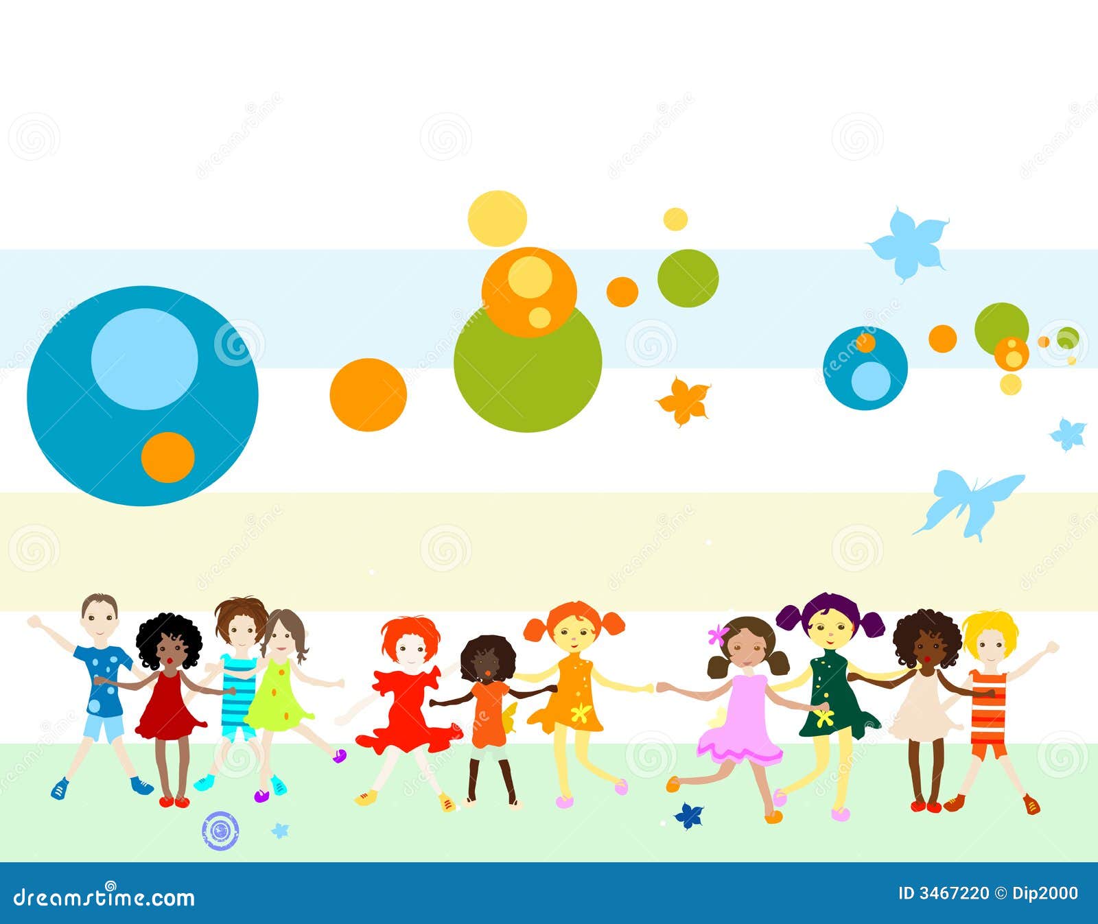 Group of kids playing stock vector. Illustration of school - 3467220