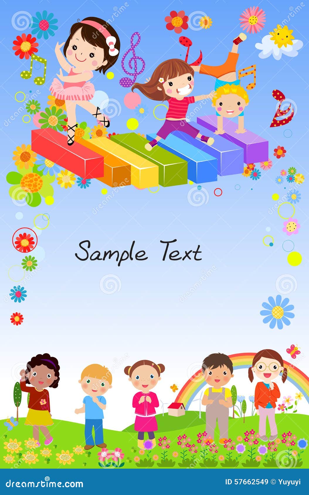 Group of kids playing stock vector. Illustration of group - 57662549