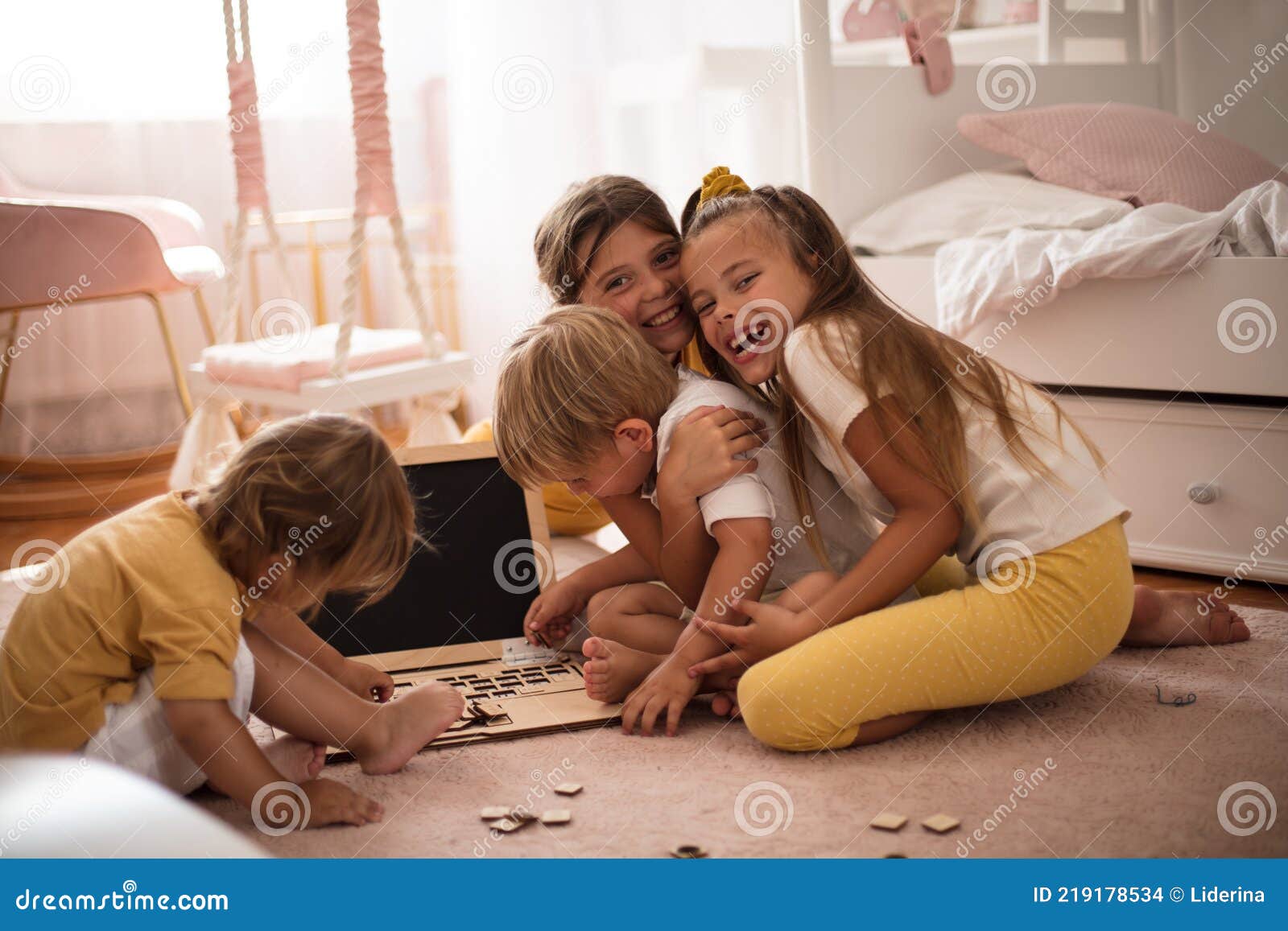 Kids Playing Interactive Games Stock Photo - Image of cheerful, people ...