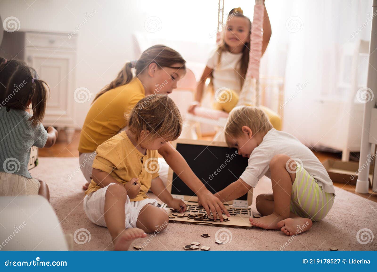 Group of Kids Playing Interactive Games Stock Image - Image of kids ...