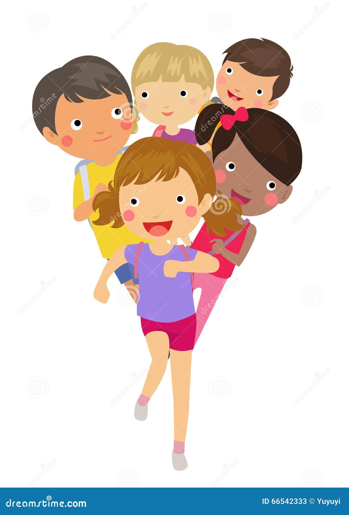 Group of Kids Running stock vector. Illustration of holiday - 66542333