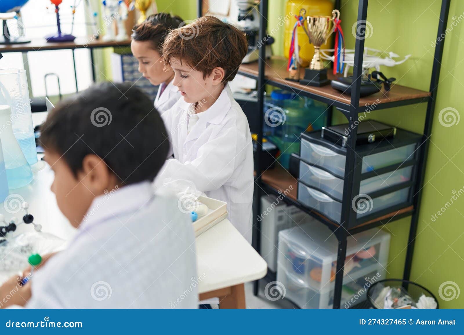 Group of Kids Scientist Students Holding Molecules at Laboratory ... Group of Kids Scientist Students Holding Molecules at Laboratory ...