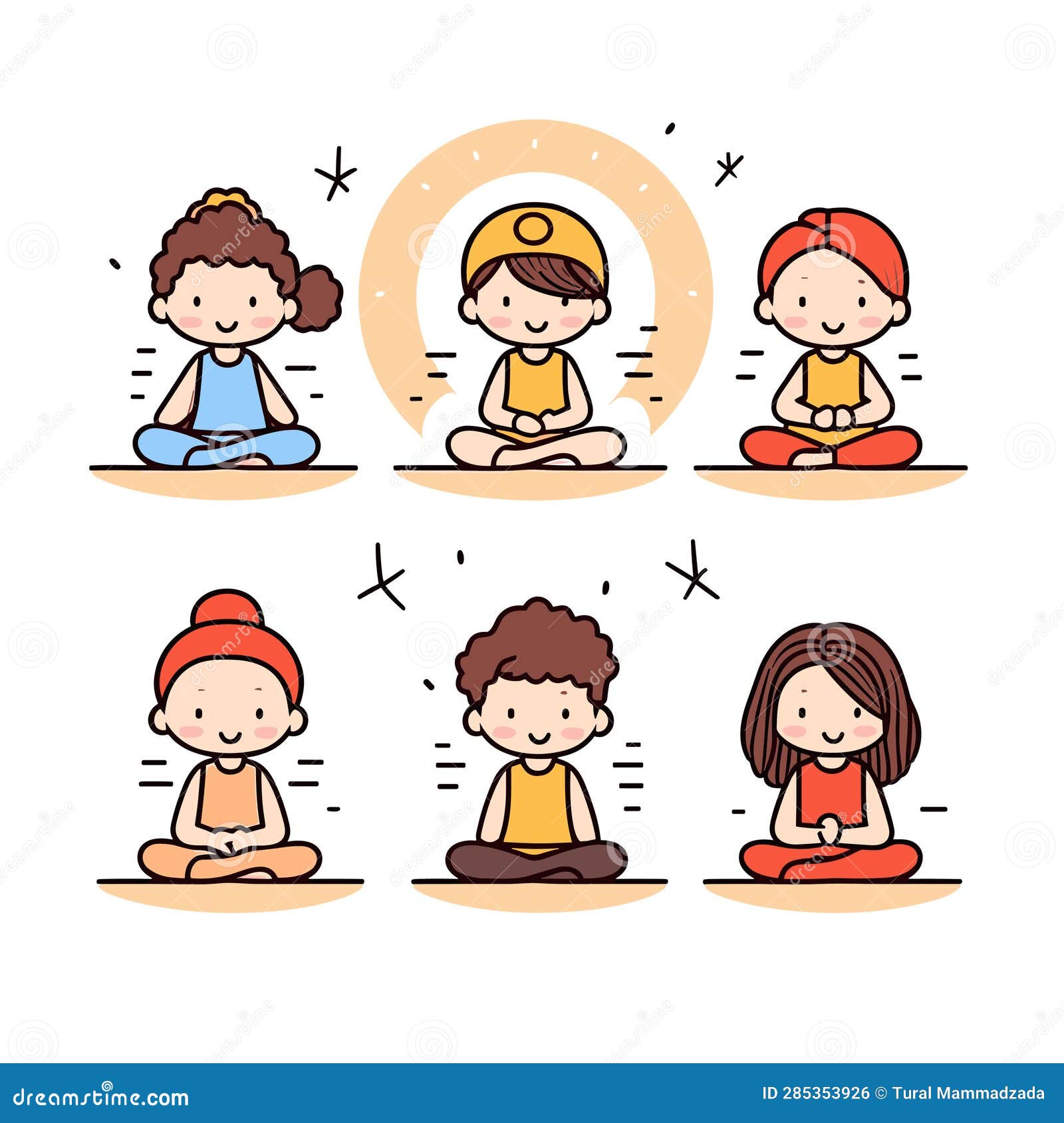 Vector of Children Sitting in Various Positions Stock Vector ...
