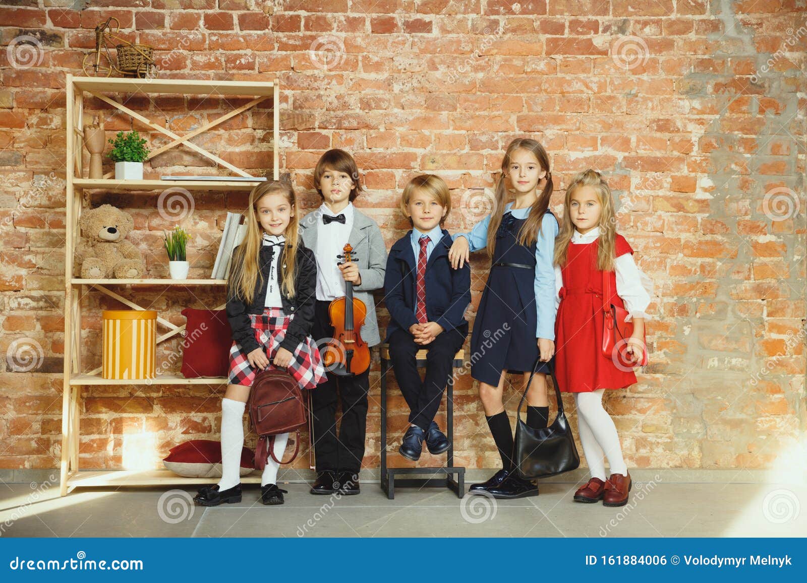 Group of Kids Spending Time after School Together. Handsome Friends ...
