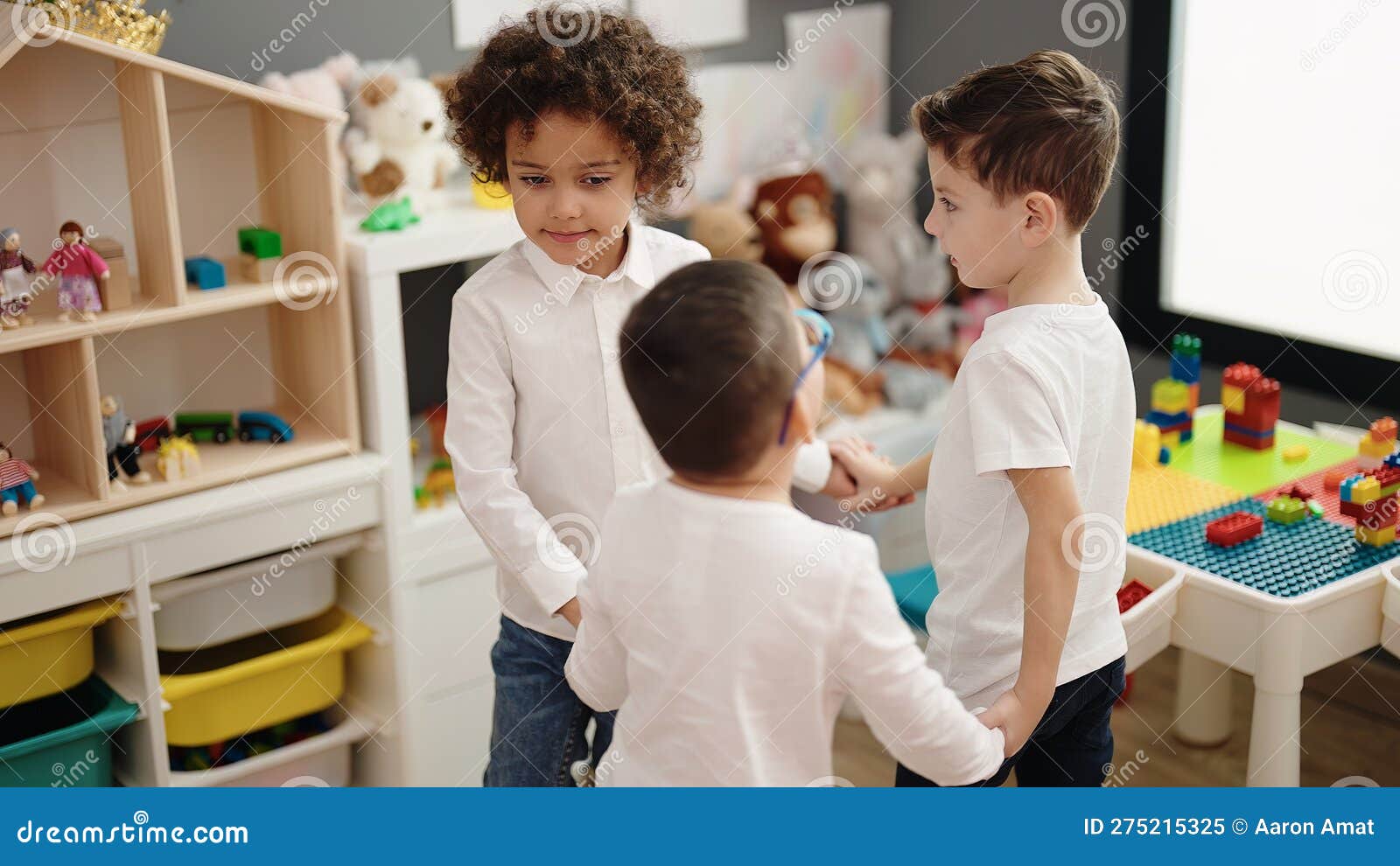 Group of Kids Students Dancing at Kindergarten Stock Image - Image of ...