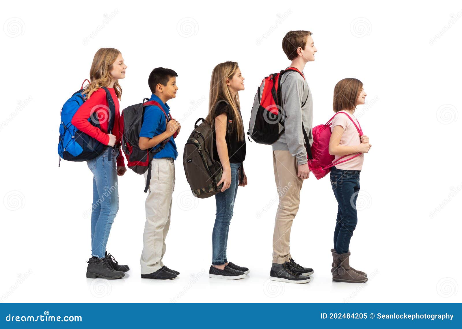 Students In A Line At School