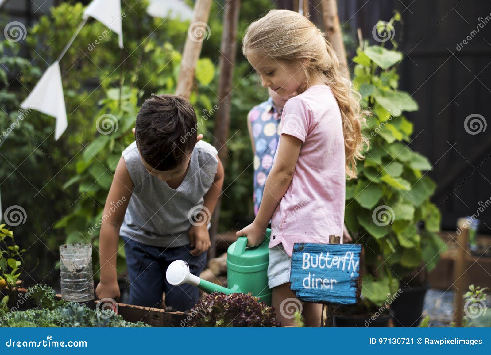 Group of Kindergarten Kids Learning Gardening Outdoors Stock Image ...
