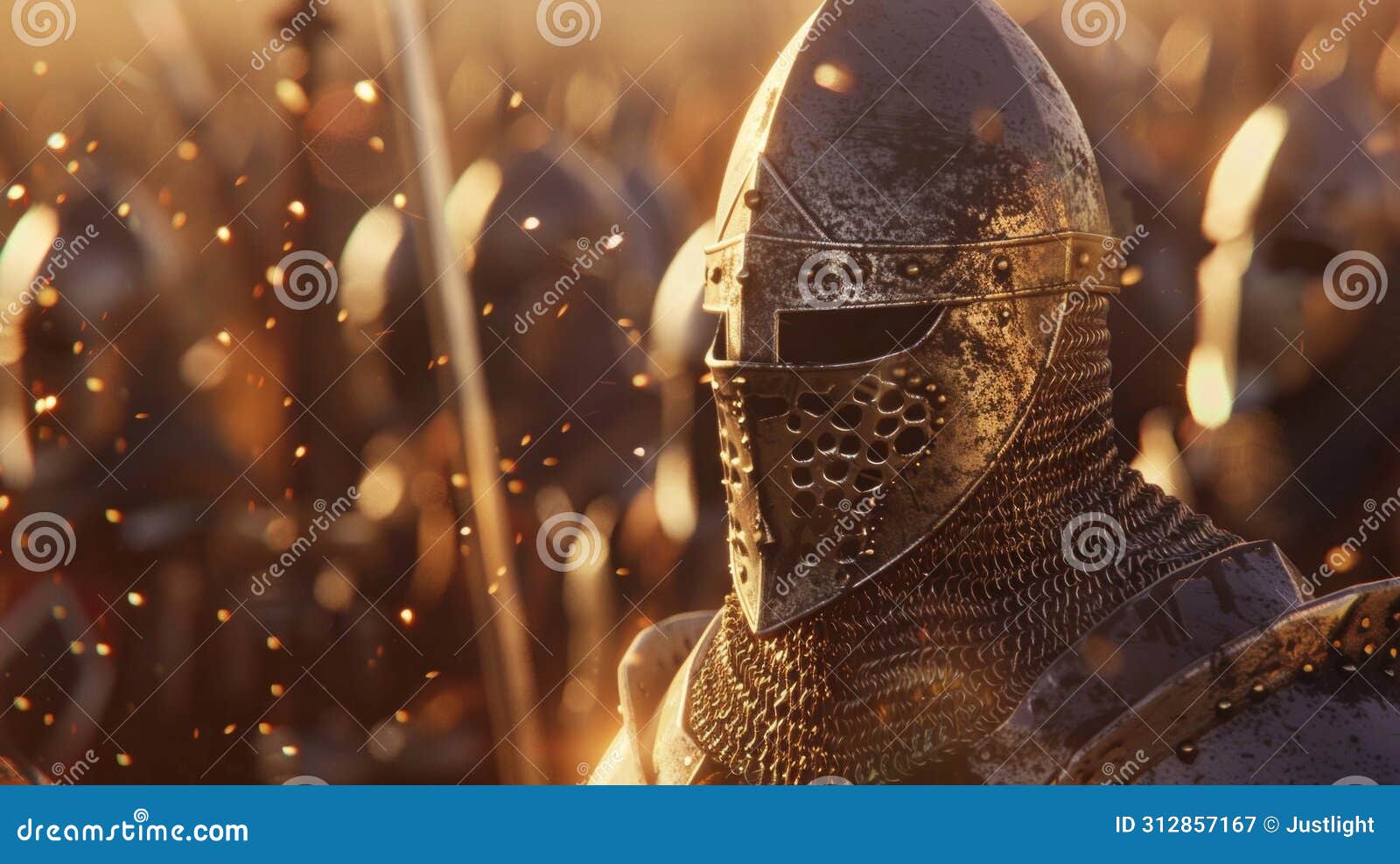 A Group of Knights Pray before the Start of a Battle Asking for ...
