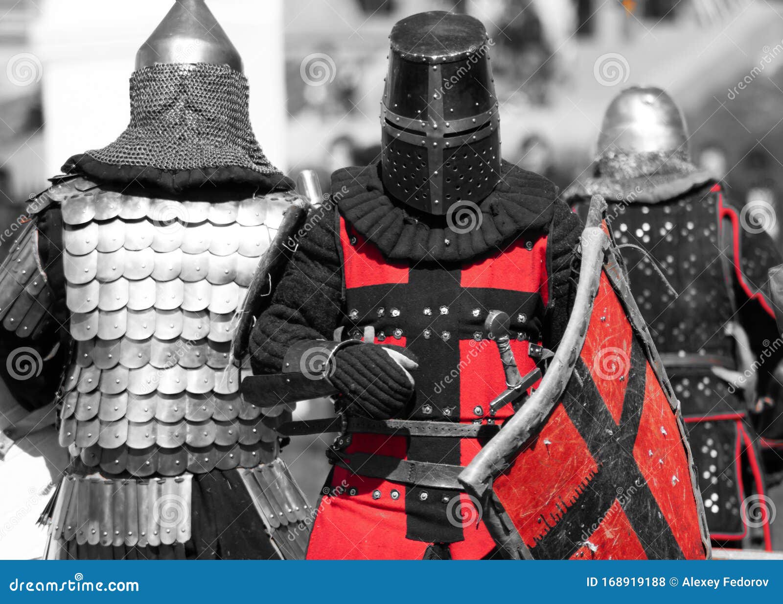 Group of knights stock photo. Image of group, armor - 168919188