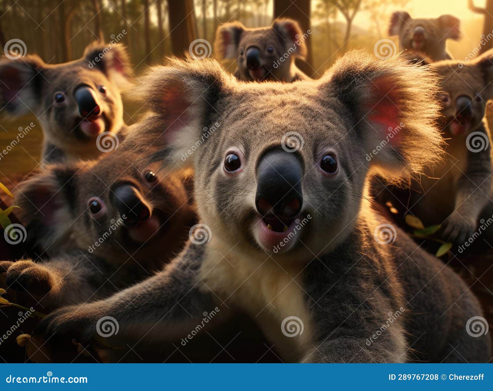 A group of koalas stock illustration. Illustration of baby - 289767208