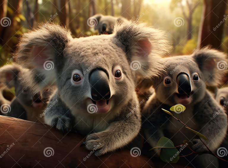 A group of koalas stock photo. Image of safari, bear - 289772668