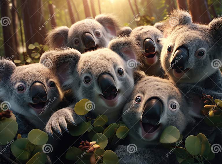 A group of koalas stock photo. Image of animal, adventure - 289774606