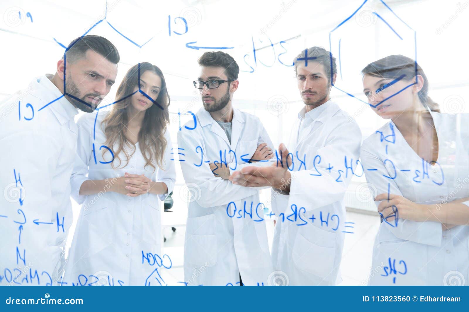 Group of Laboratory Employees. Stock Photo - Image of examination ...