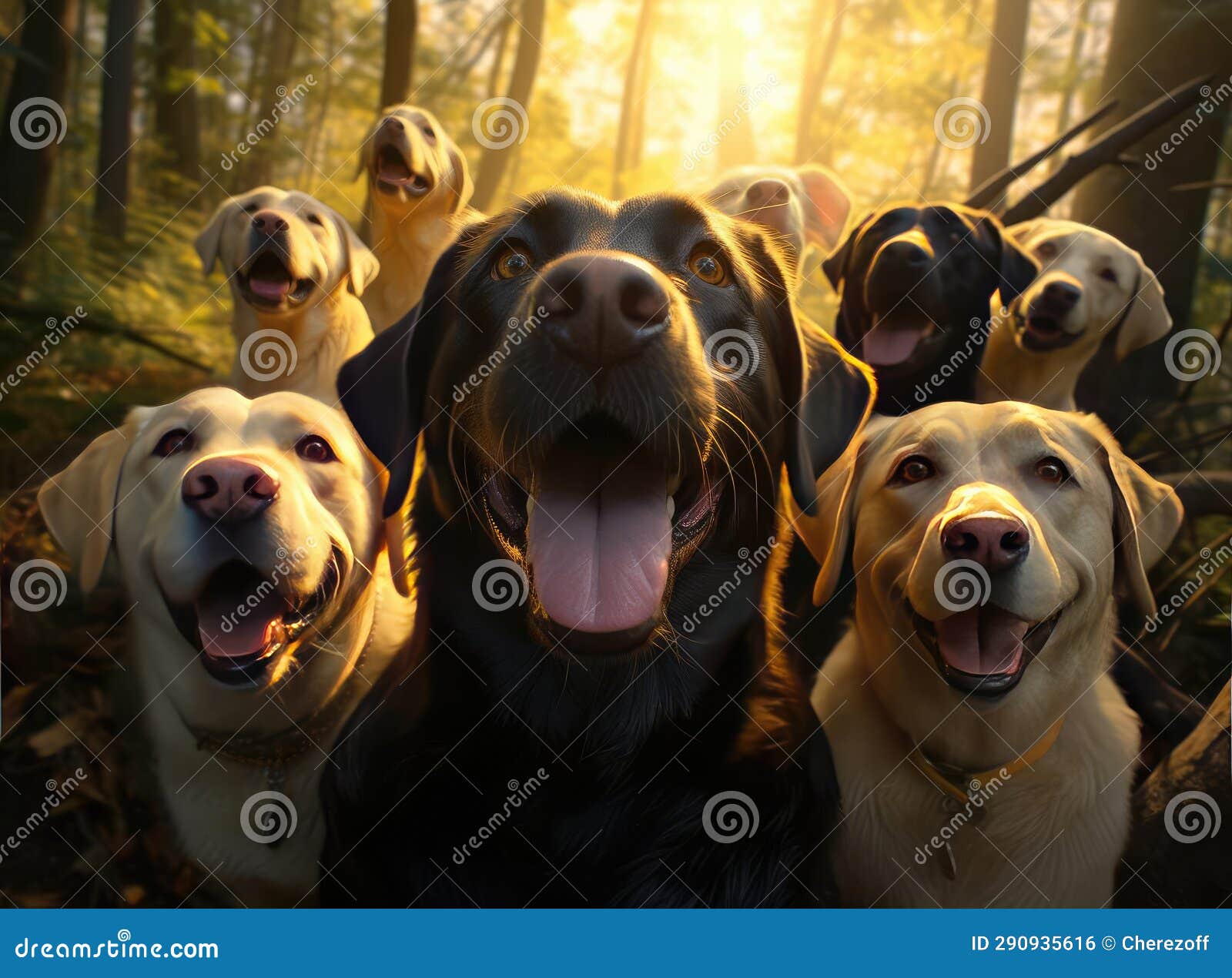 A group of Labradors stock photo. Image of portrait - 290935616