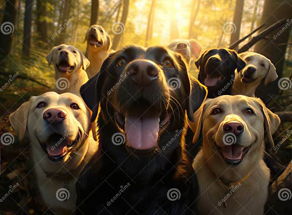 A group of Labradors stock photo. Image of portrait - 290935616