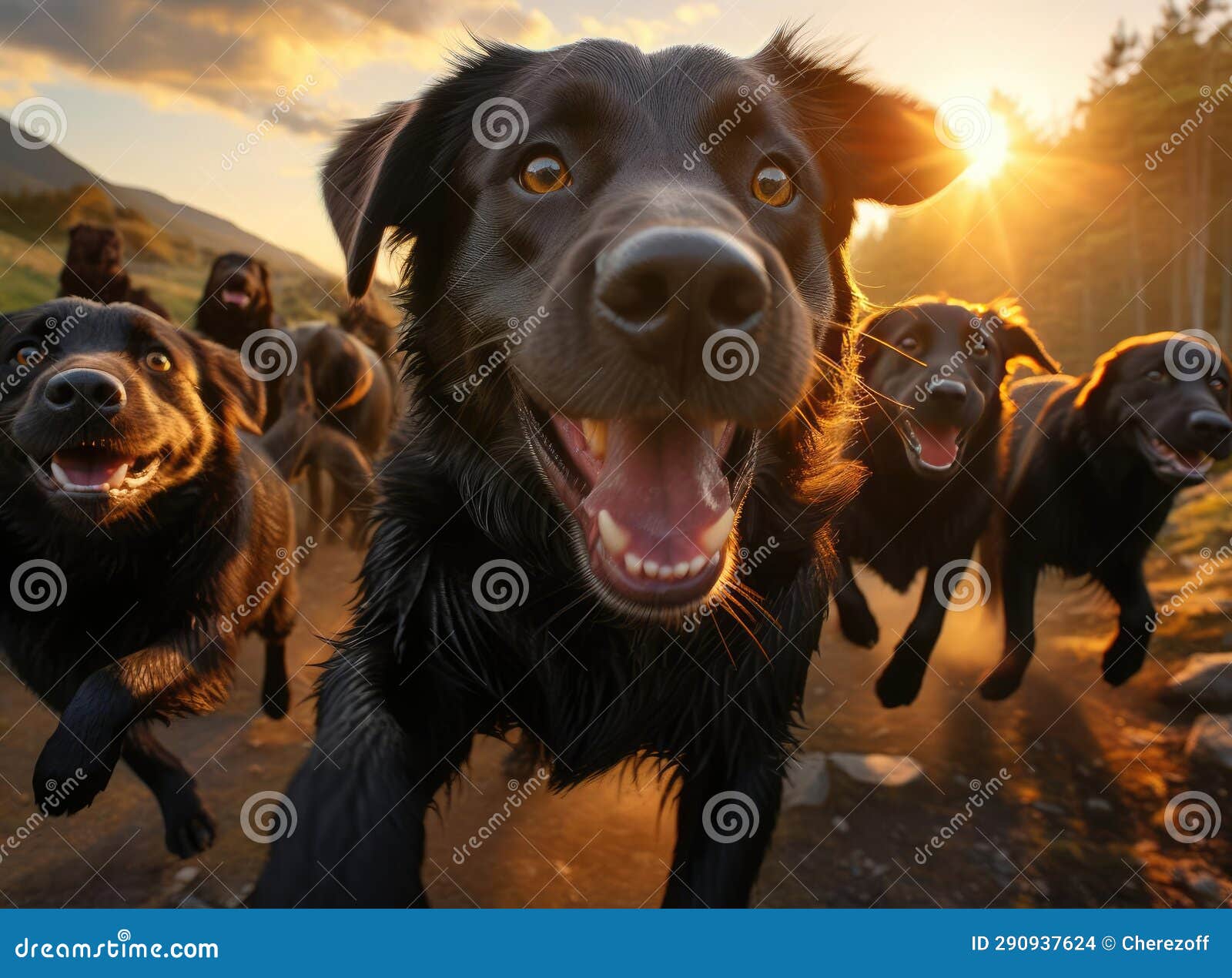 A group of Labradors stock photo. Image of adorable - 290937624