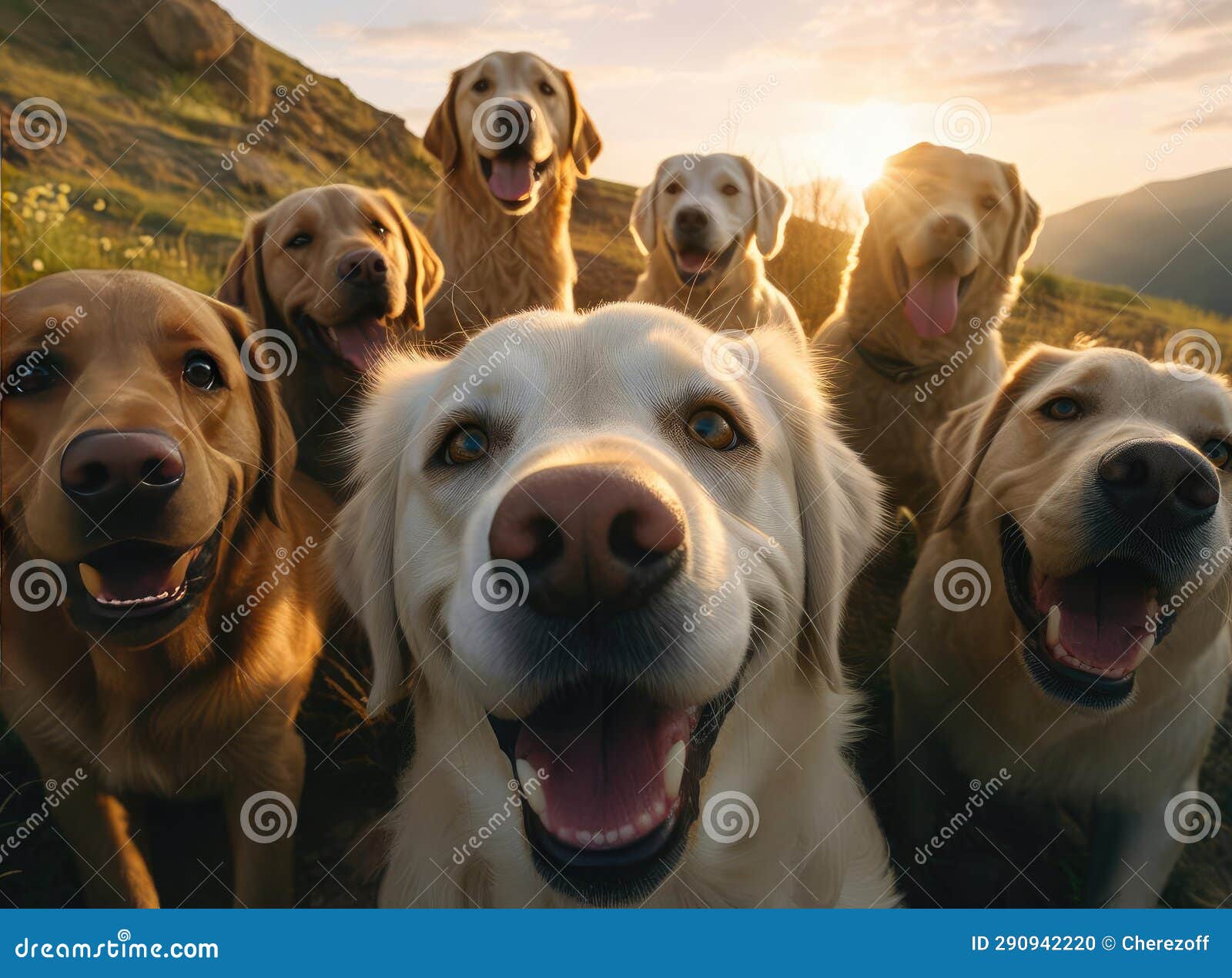 A group of Labradors stock photo. Image of sitting, animal - 290942220