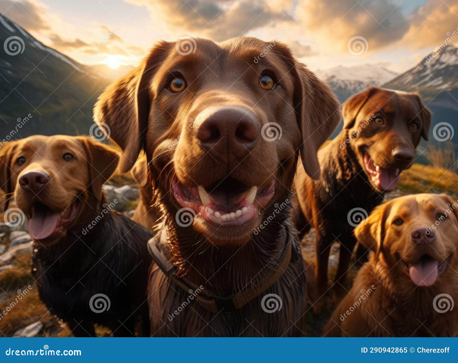 A group of Labradors stock image. Image of obedience - 290942865