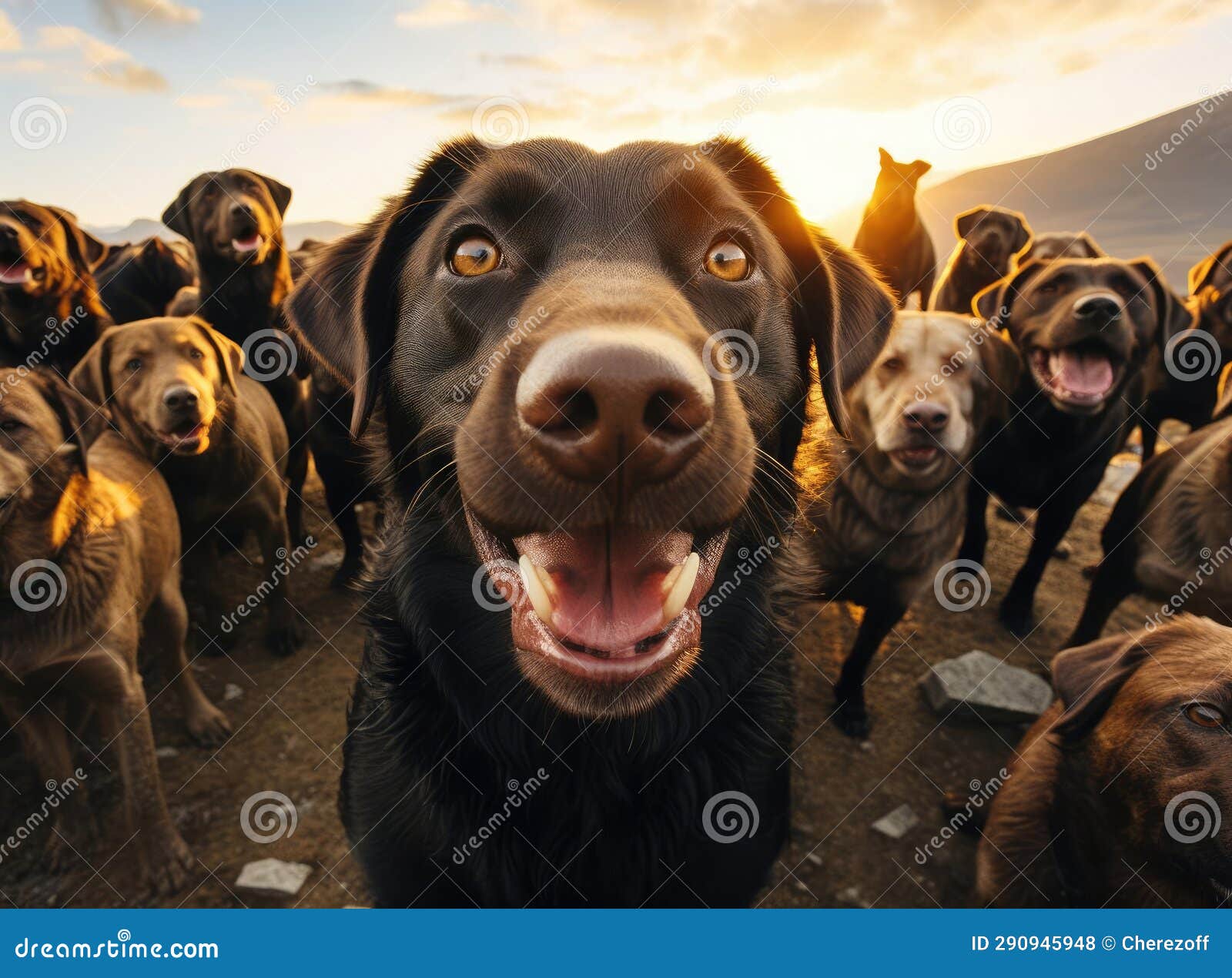 A group of Labradors stock photo. Image of mammal, adorable - 290945948
