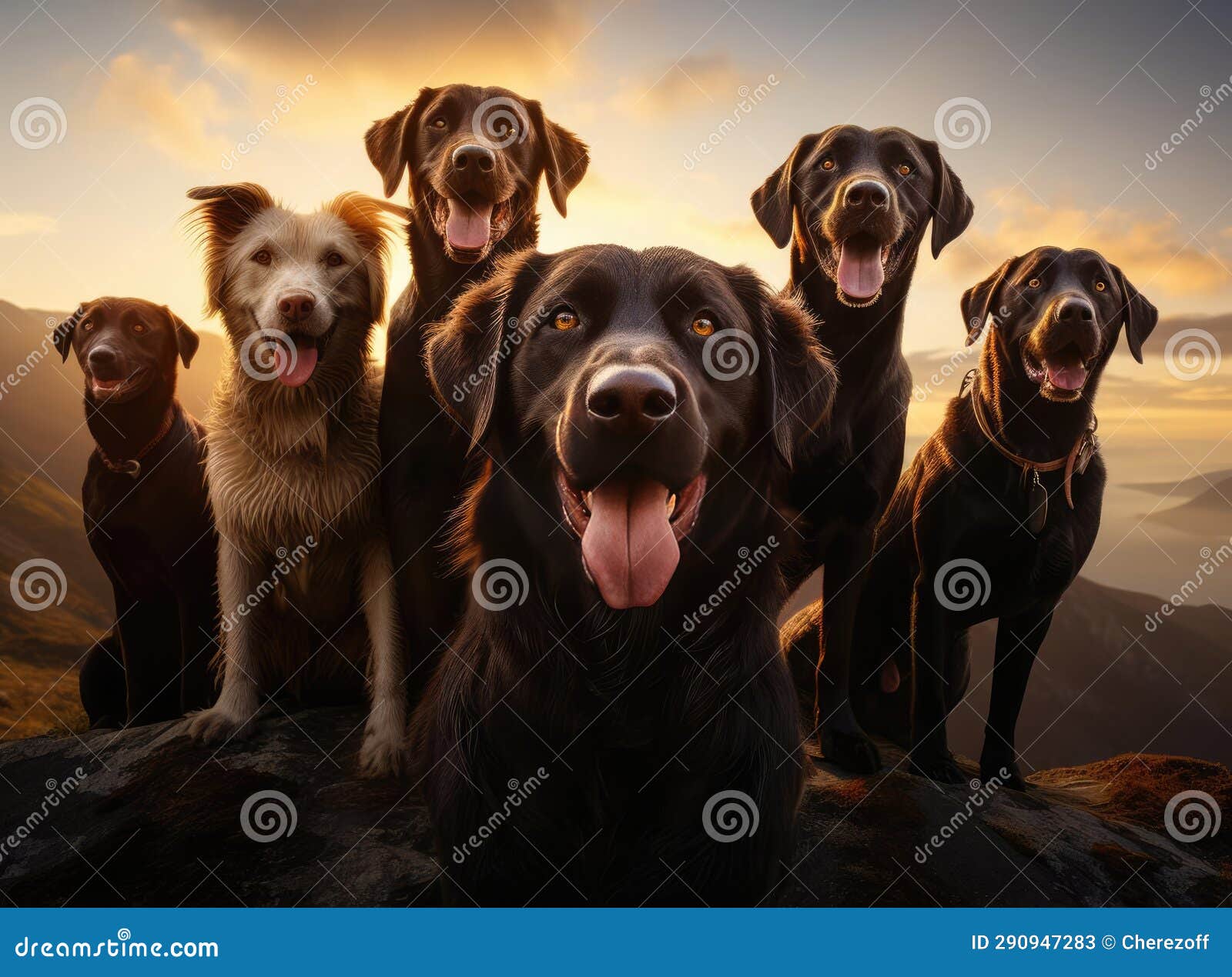 A group of Labradors stock image. Image of obedience - 290947283