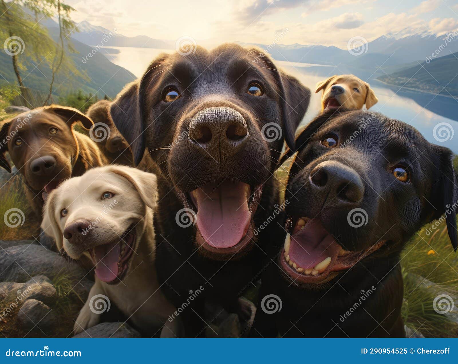 A group of Labradors stock image. Image of breed, young - 290954525