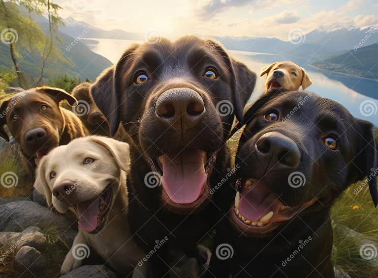 A group of Labradors stock image. Image of breed, young - 290954525