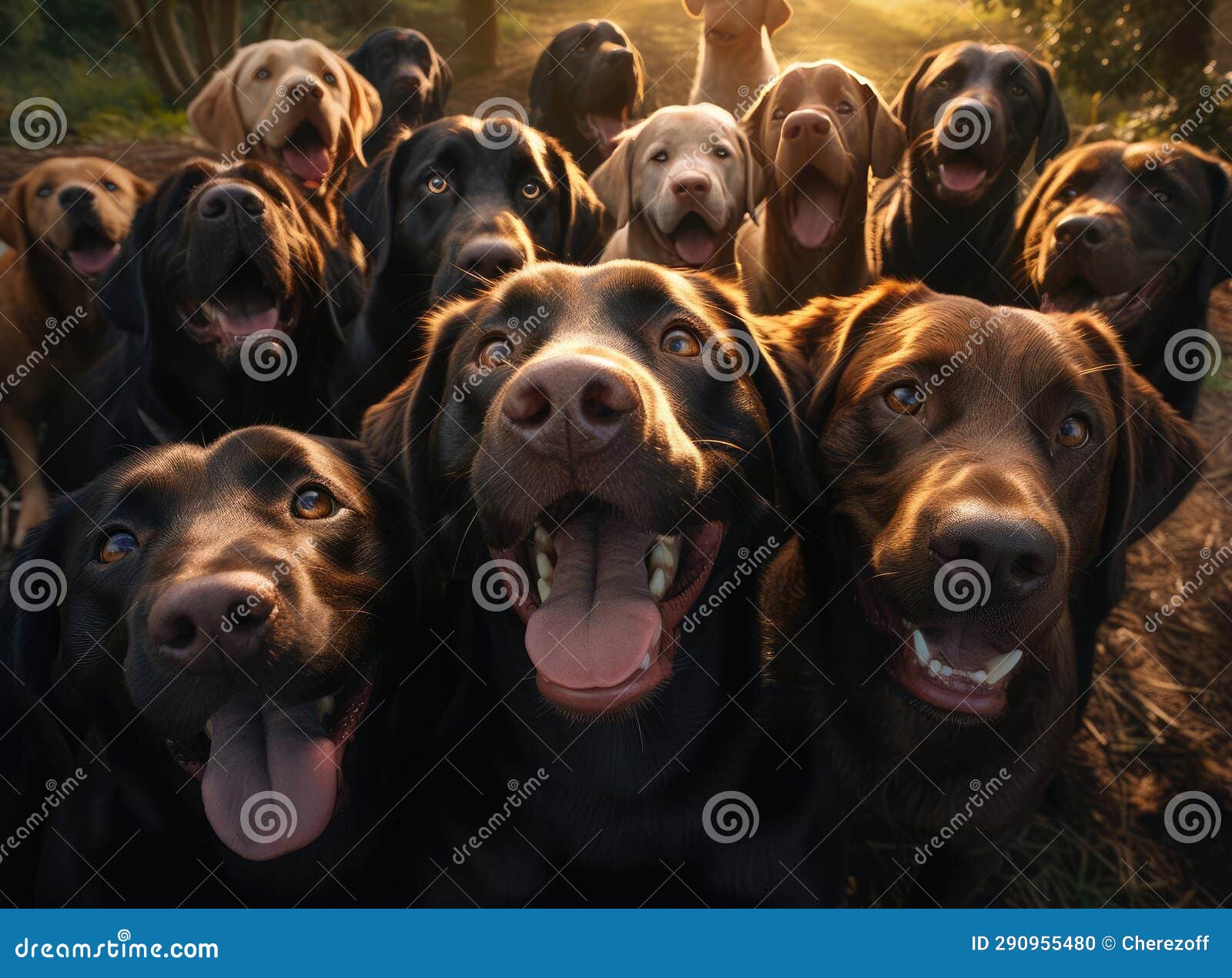 A group of Labradors stock photo. Image of nature, animals - 290955480