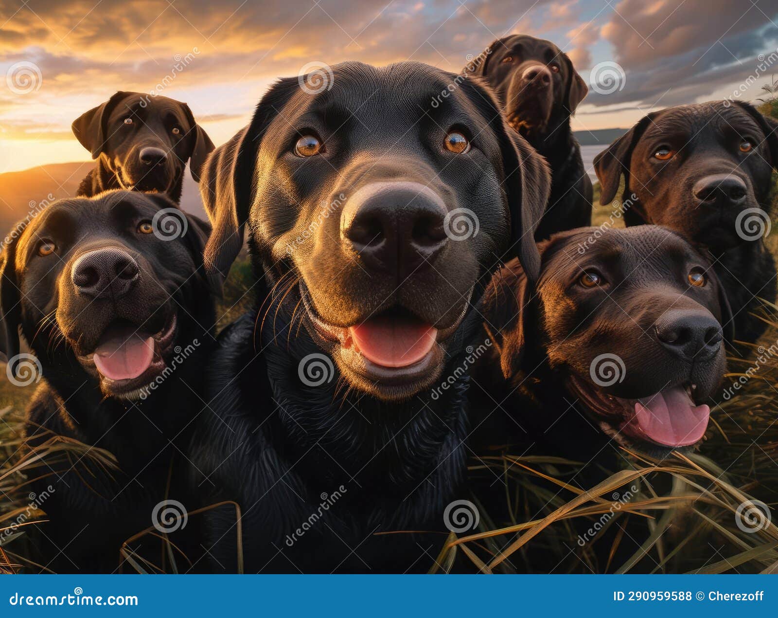 A group of Labradors stock photo. Image of young, animal - 290959588