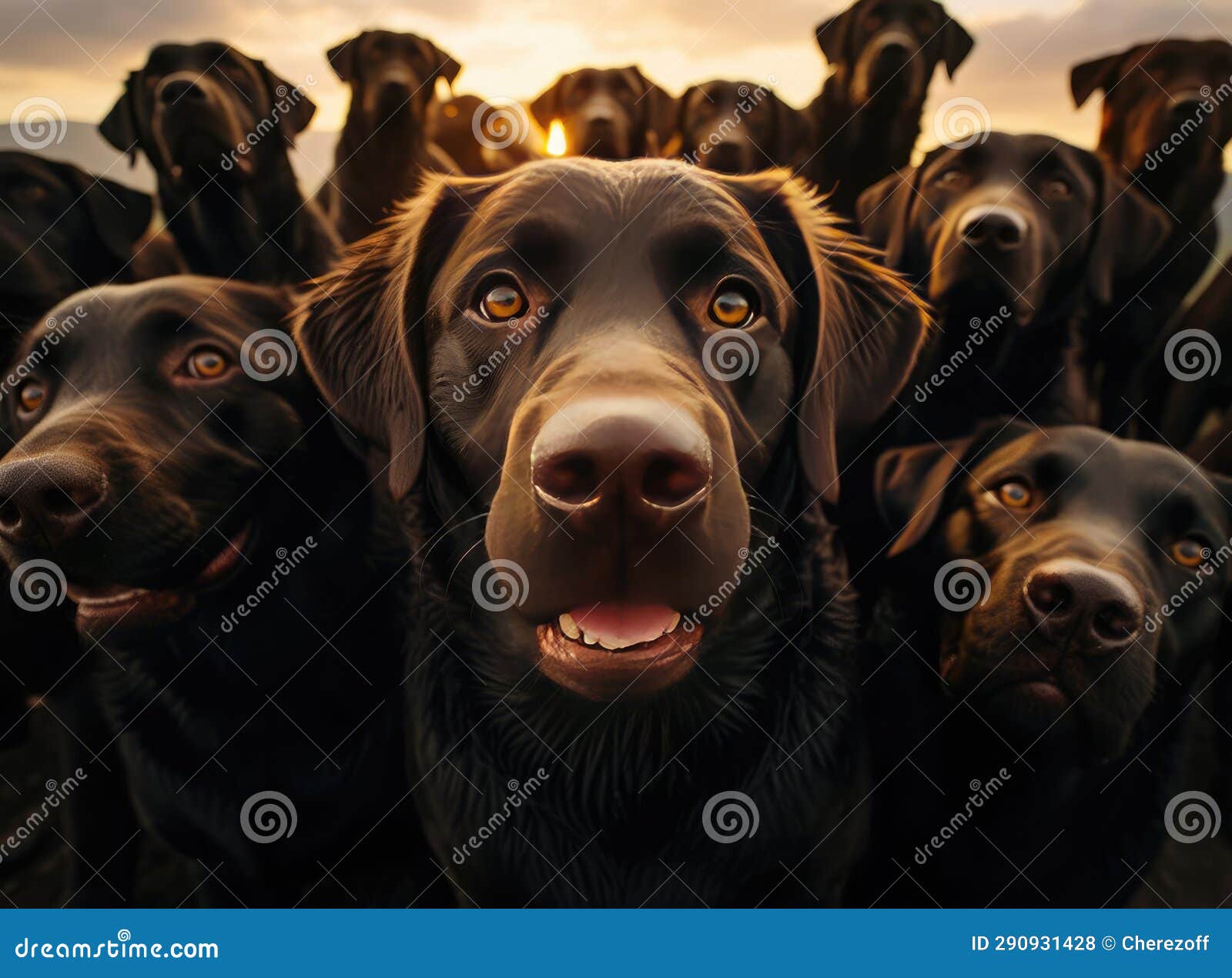 A group of Labradors stock photo. Image of park, black - 290931428