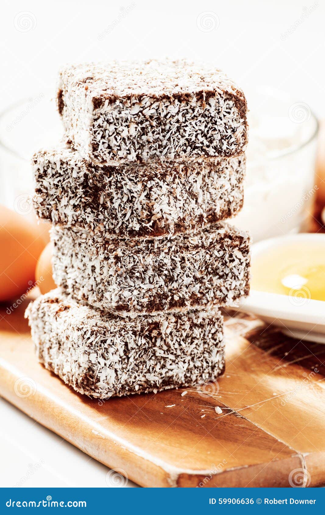 Group of Lamingtons stock photo. Image of background - 59906636