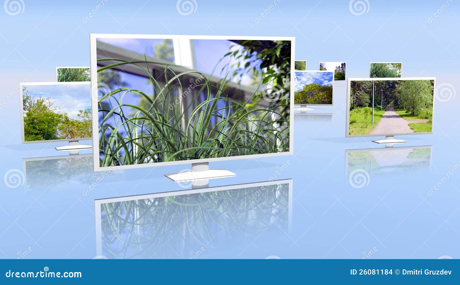 Group of LCD displays stock illustration. Illustration of communication ...