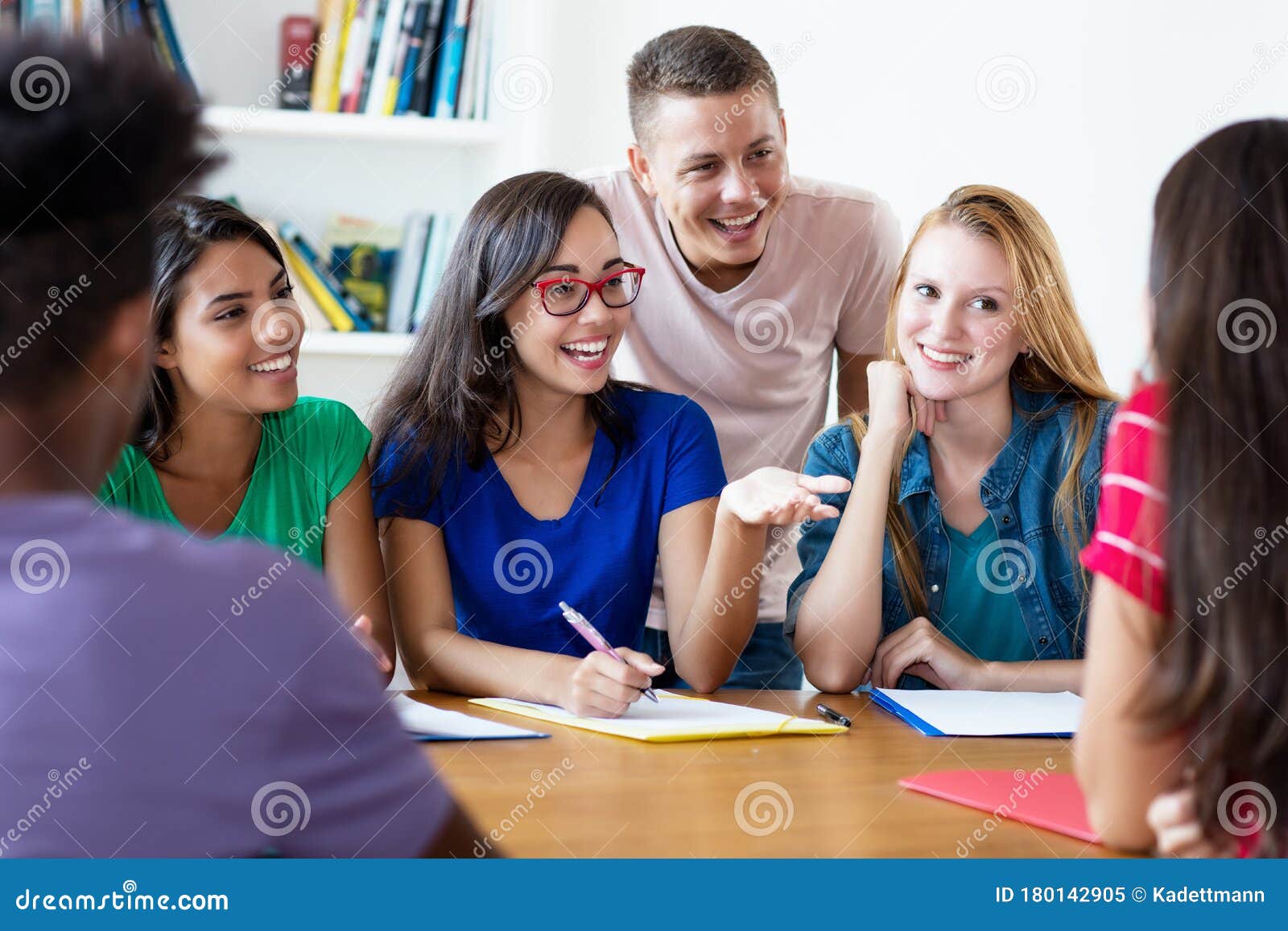 Group of Learning German and Mexican and American Students Stock Image ...